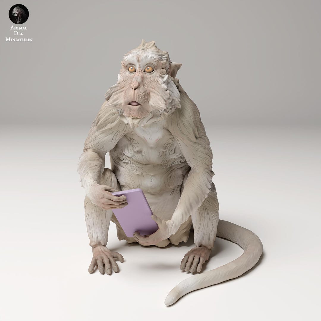 Macaque 1/12 Scale (2 Poses) Realistic Animal Model 3D Printed ...