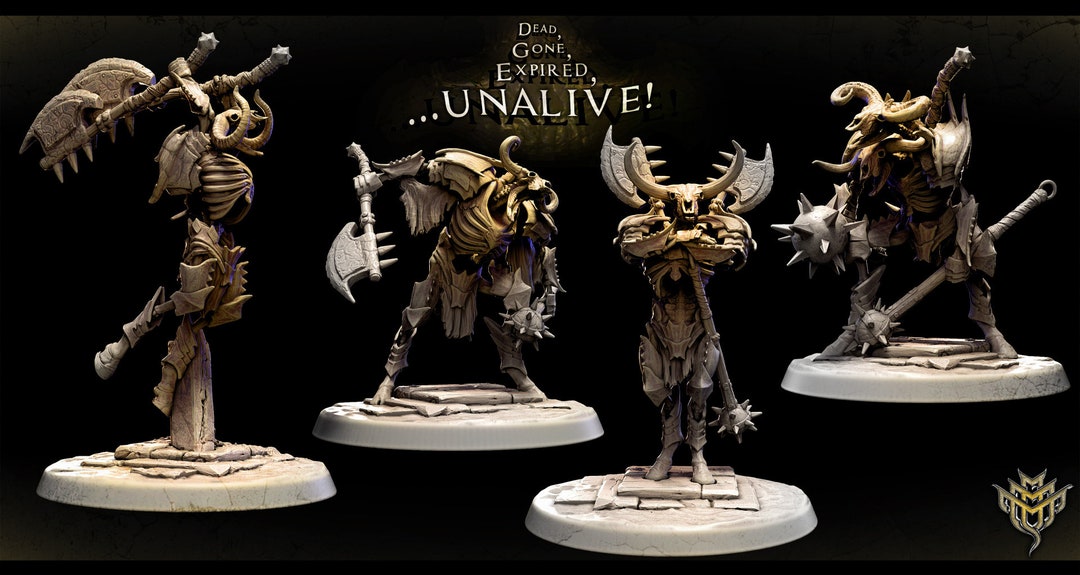 Skeleton Minotaur (4 Poses) 50mm Base | Miniature for Table Top Games ...