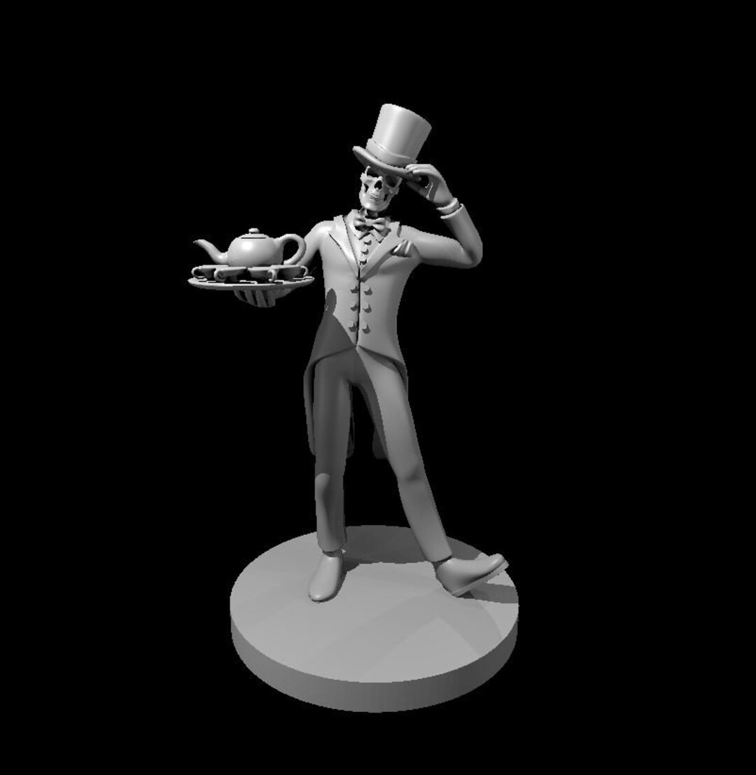 Skeleton Butler Miniature for Table Top Games : Resin 3D Printed Model ...