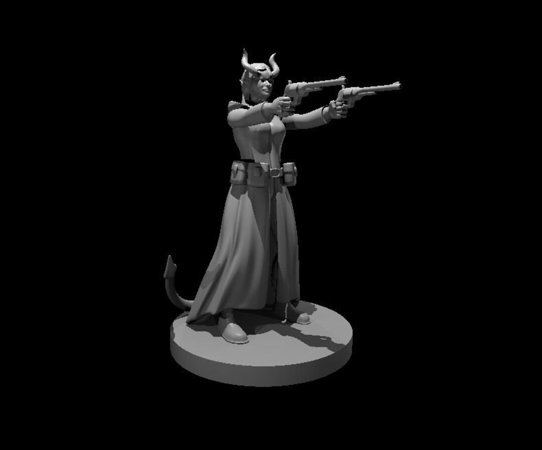 Tiefling Gunslinger Miniature for Table Top Games : Resin 3D Printed ...