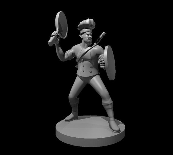 Half Orc Chef Fighter Miniature for Table Top Games : Resin 3D - Etsy