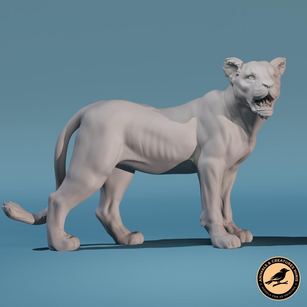 Lioness Realistic Animal Model 3D Printed | Decorative Display Piece ...