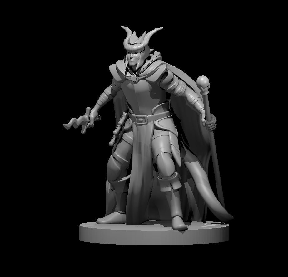 Male Tiefling Warlock Miniature for Table Top Games : Resin 3D - Etsy
