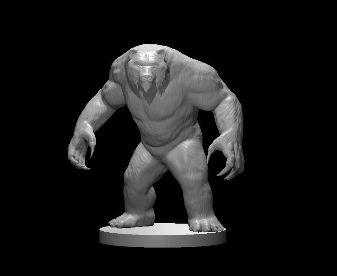 Werebear Miniature for Table Top Games : Resin 3D Printed Model - Etsy