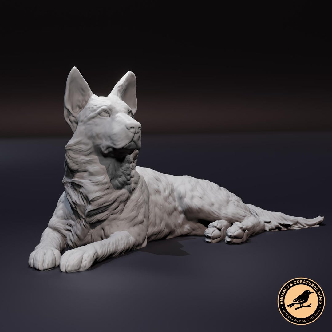 German Shepard Realistic Animal Model 3D Printed | Decorative Display ...