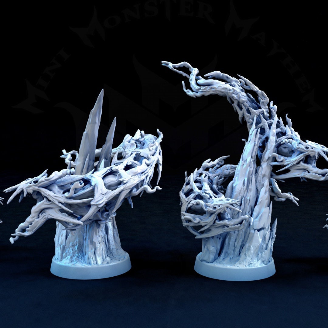 Undead Ice Serpent 2 Poses 25mm Base Miniature for Table Top Games ...