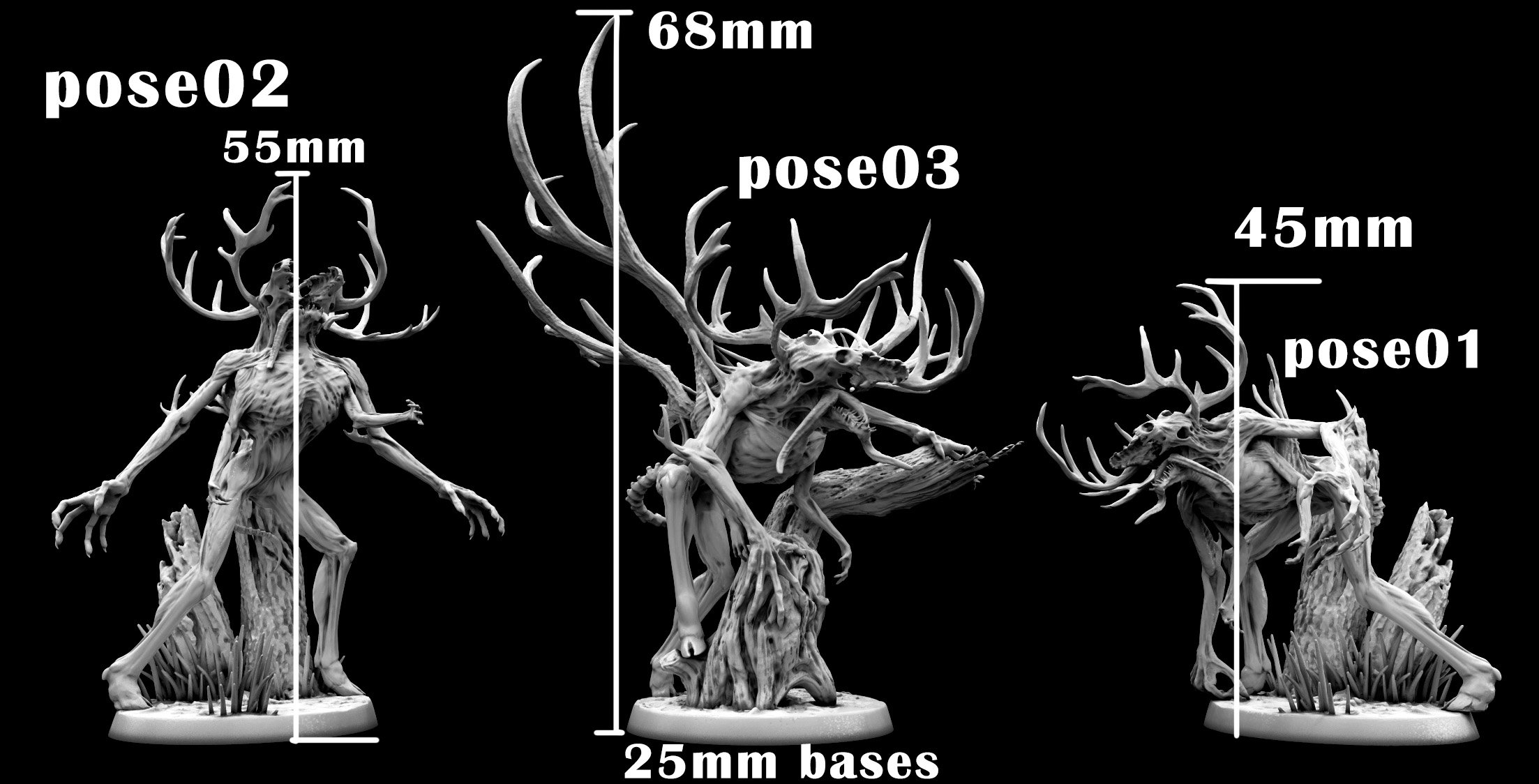 The Wendigo 3 Poses 25mm Base Miniature for Table Top - Etsy Canada