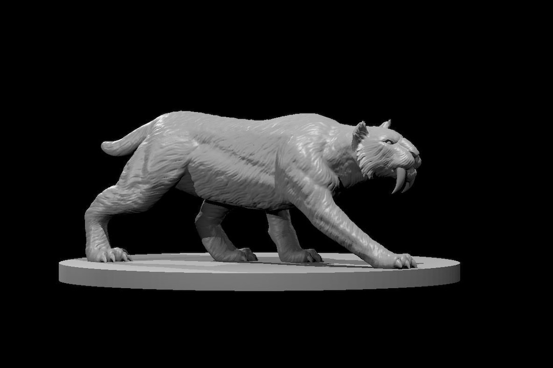 Sabertooth Tiger Miniature for Table Top Games : Resin 3D Printed Model ...