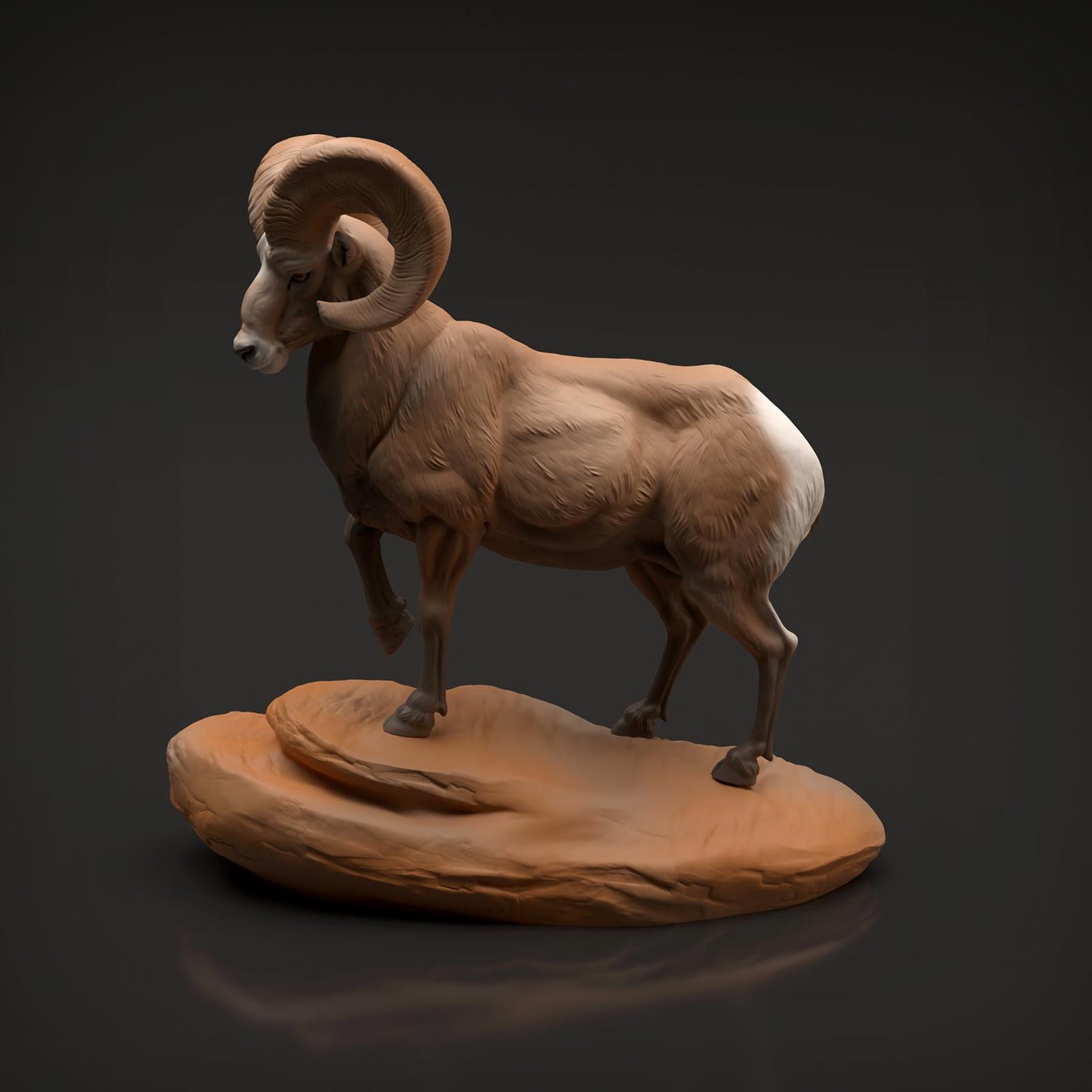 Bighorn Ram 1/12 Scale Realistic Animal Model 3D Printed | Decorative ...
