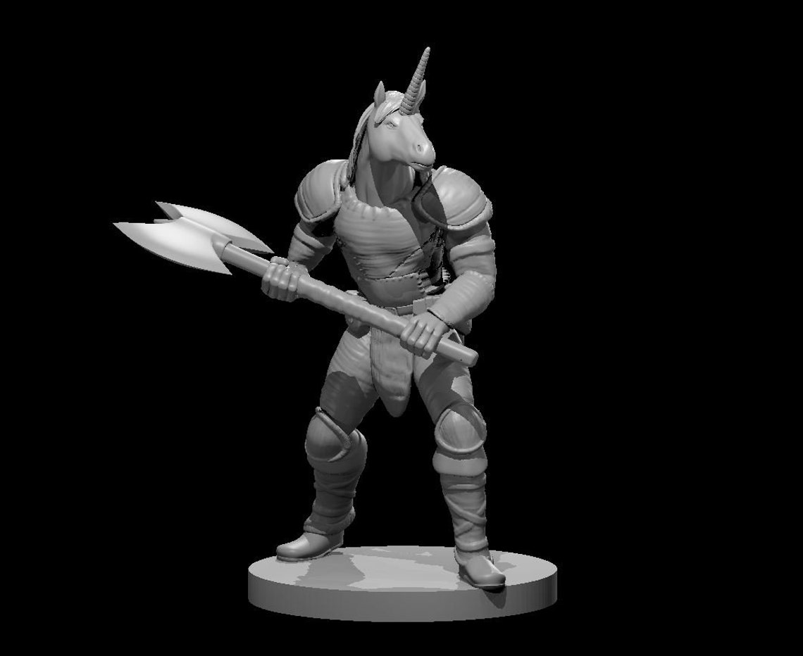 Unicorn Barbarian Miniature for Table Top Games : Resin 3D - Etsy Canada
