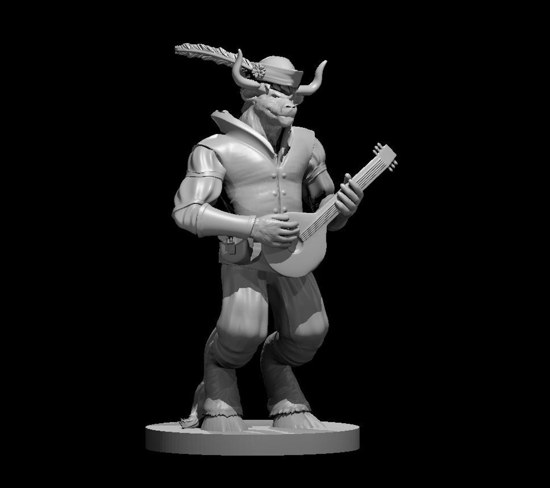 Minotaur Bard Miniature for Table Top Games : Resin 3D Printed Model - Etsy