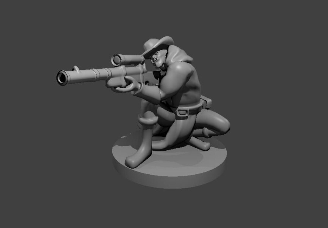 Half Orc Rifle Gunslinger Miniature for Table Top Games : Resin 3D ...