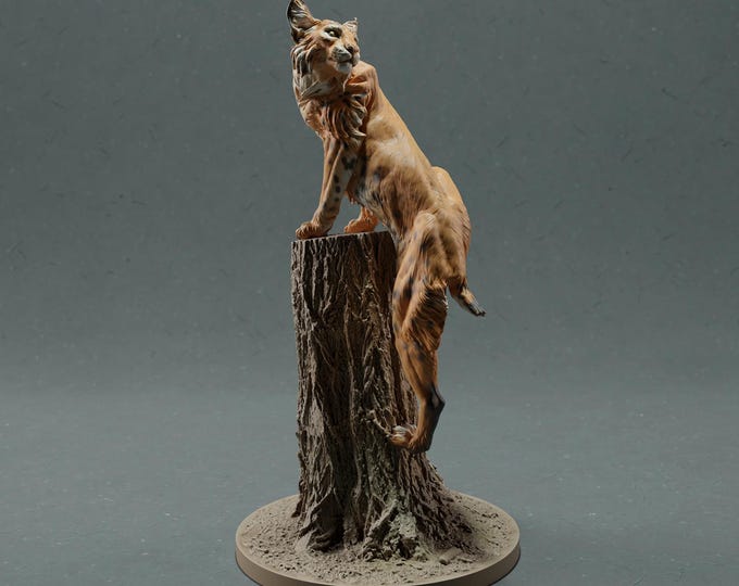 BOBCAT Figurine Figures Large Miniature Figurines Plastic Animal Figure ...