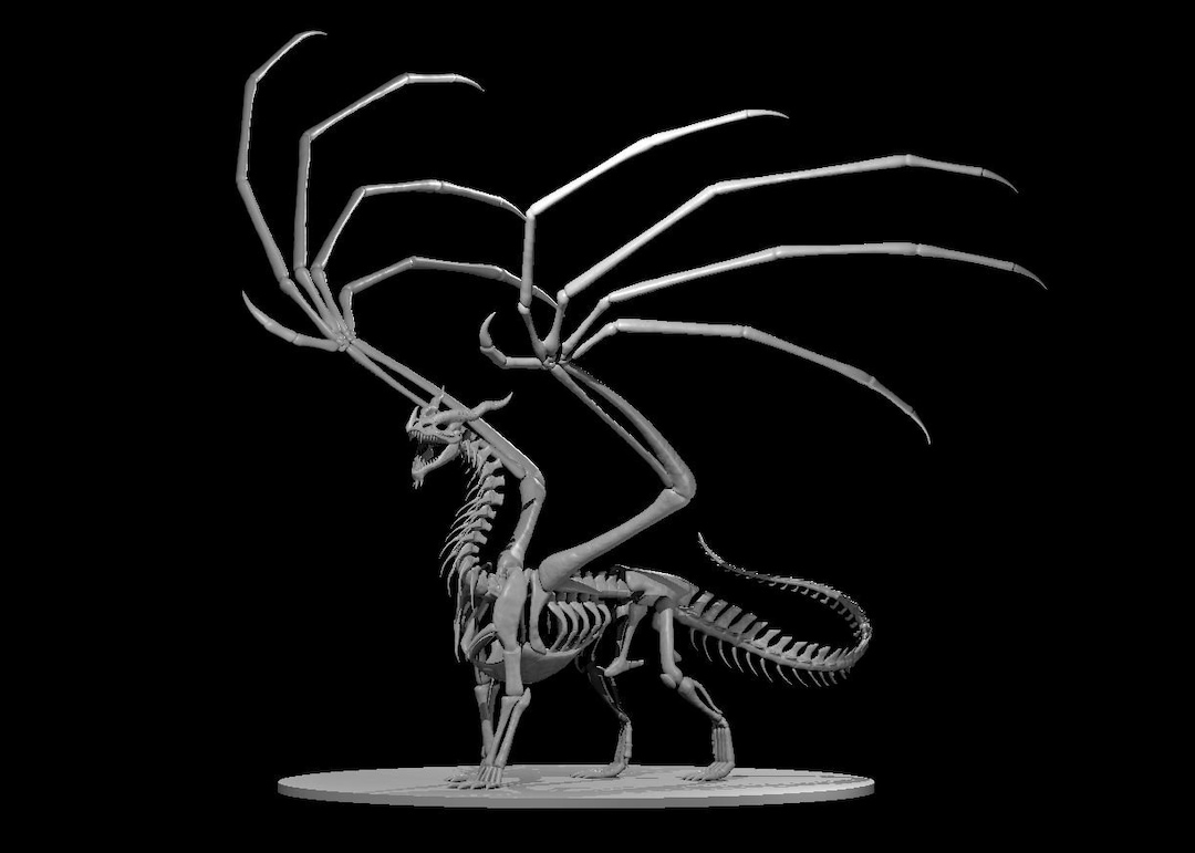 Dragon Skeleton Miniature for Table Top Games : Resin 3D Printed Model ...
