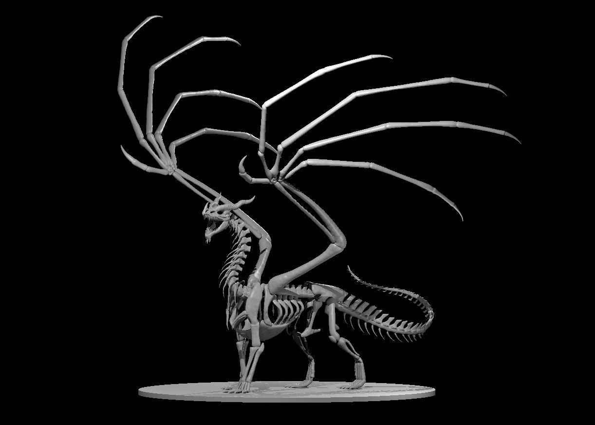 Dragon Skeleton Miniature for Table Top Games : Resin 3D - Etsy
