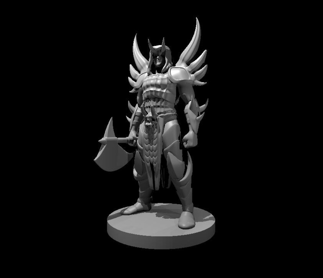 Human Demonic Paladin Miniature for Table Top Games : Resin 3D Printed ...