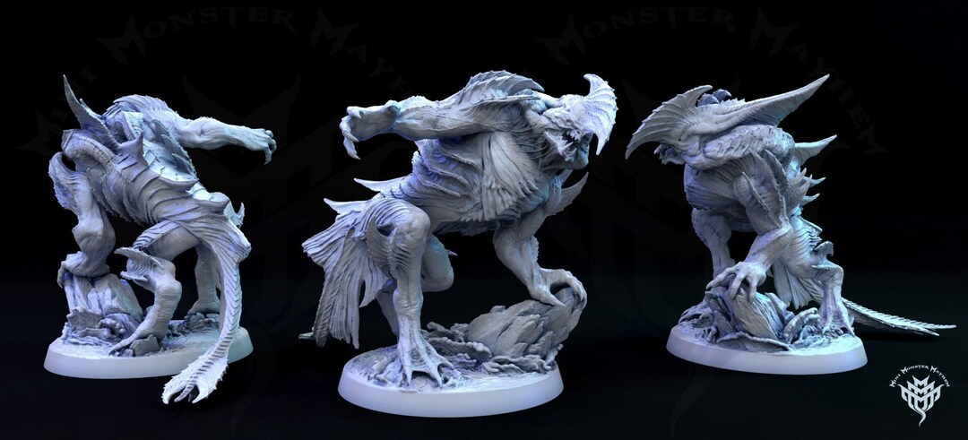 Abyssal Kaiju (100mm Base) | Miniature for Table Top Games | Resin 3D ...