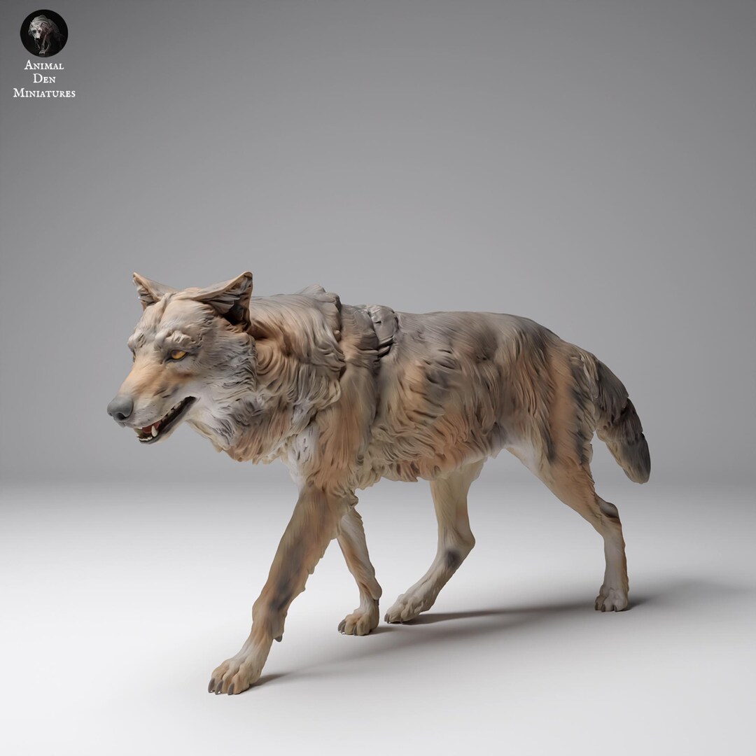 Mongolian Wolf 1/24 Scale Realistic Animal Model 3D Printed ...