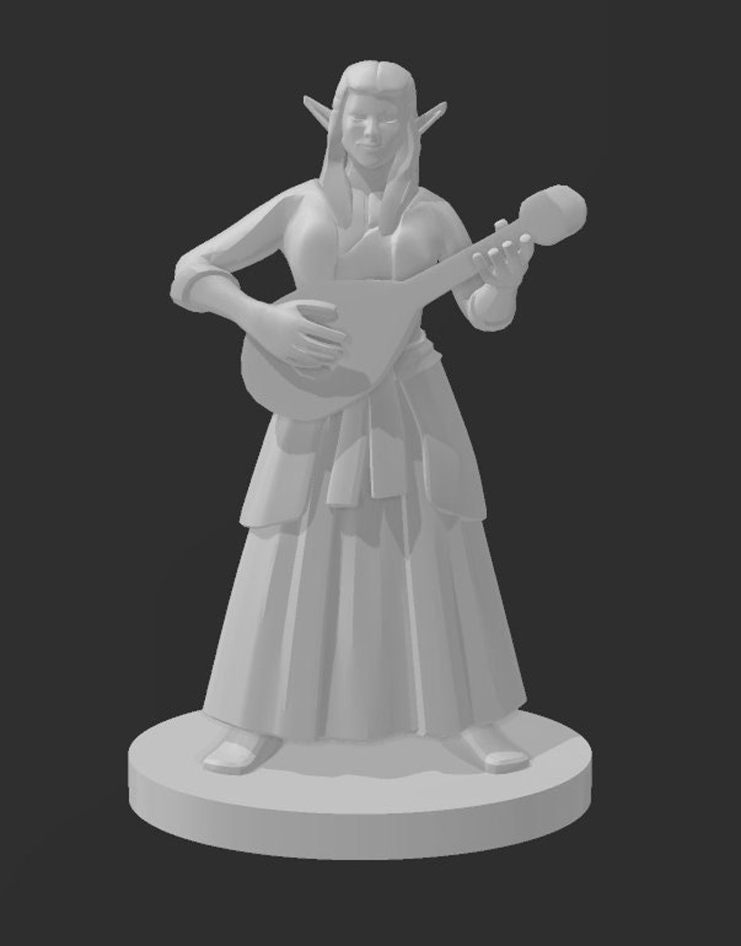 Female Half Elf Bard Miniature for Table Top Games : Resin 3D Printed ...