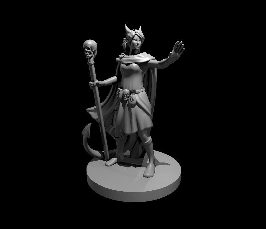 Female Tiefling Warlock Miniature for Table Top Games : Resin 3D ...