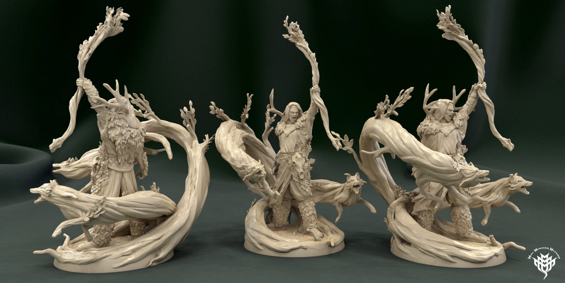 Feral Druid Summoner 2 Poses 25mm Base Miniature for Table Top Games ...