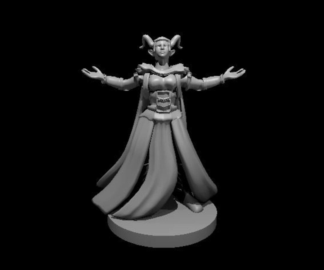 Female Tiefling Sorcerer Miniature for Table Top Games : Resin 3D ...