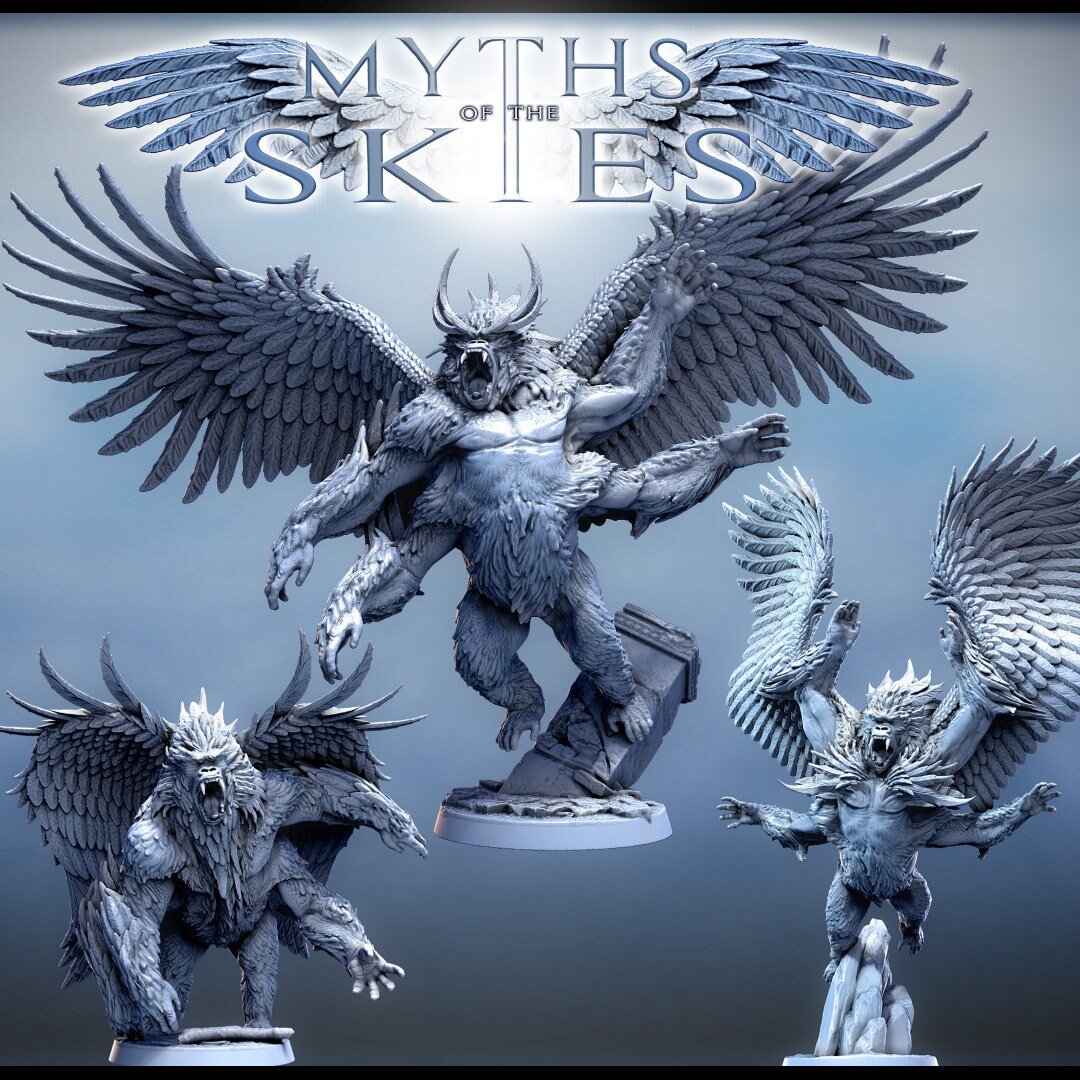 Winged Girallon (3 Poses) 25mm Base| Miniature for Table Top Games ...