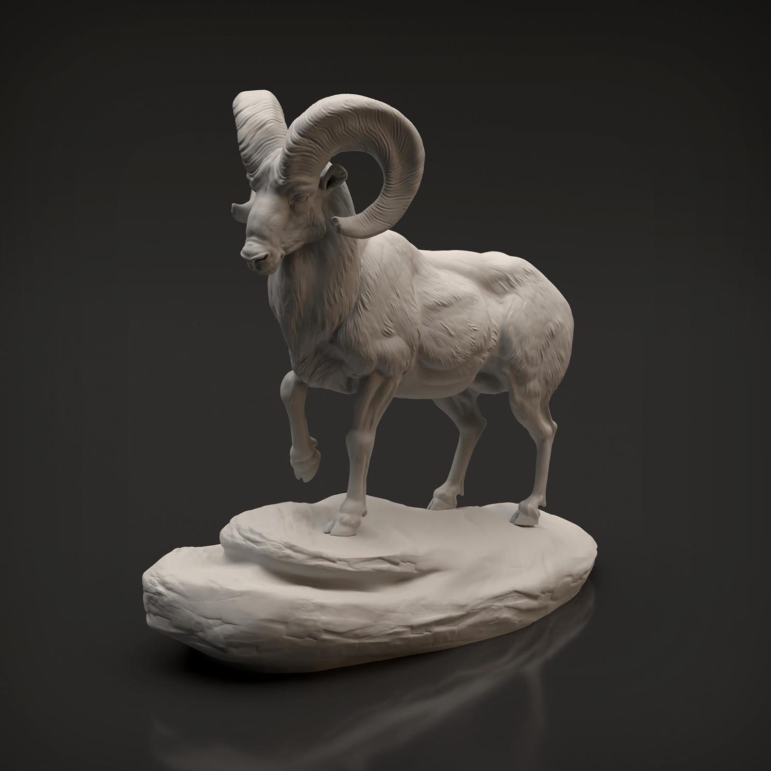 Bighorn Ram 1/12 Scale Realistic Animal Model 3D Printed | Decorative ...