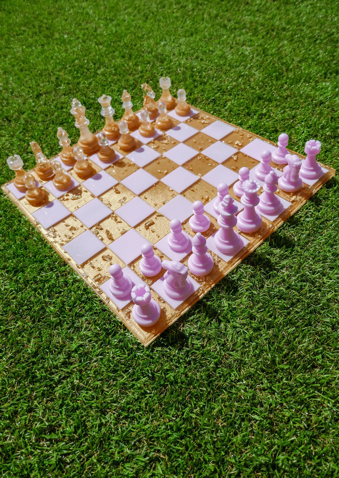 Chess and Checker Board Game Set | Handmade Resin | Home Decor | Board ...