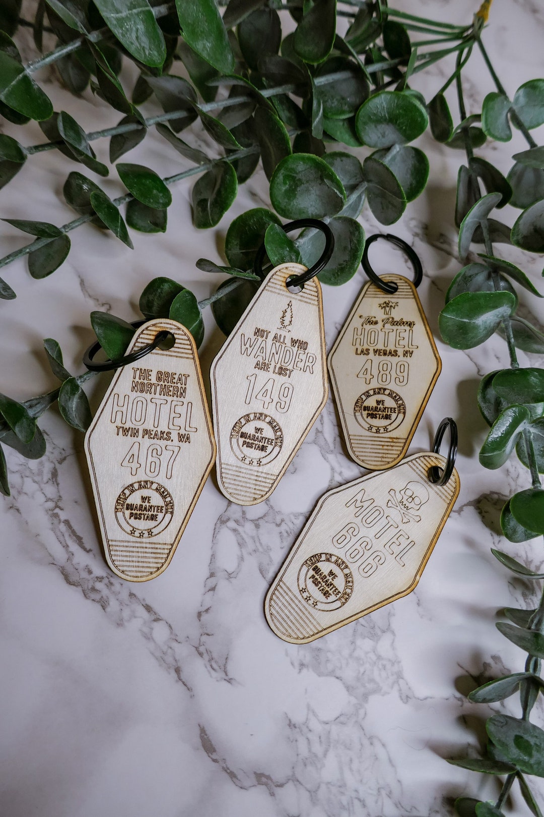 Laser Engraved Wood Motel Keychain | Vintage Style Hotel Key Fob - Etsy