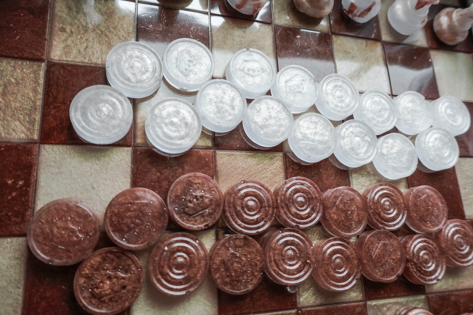 Chess and Checker Board Game Set Handmade Resin Home Decor - Etsy