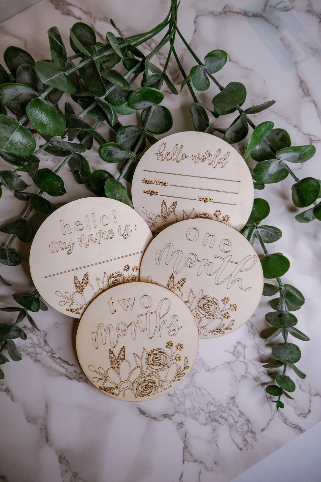 Wooden Baby Milestone Discs | Baby Shower Gift | New Mom Gift | Baby ...