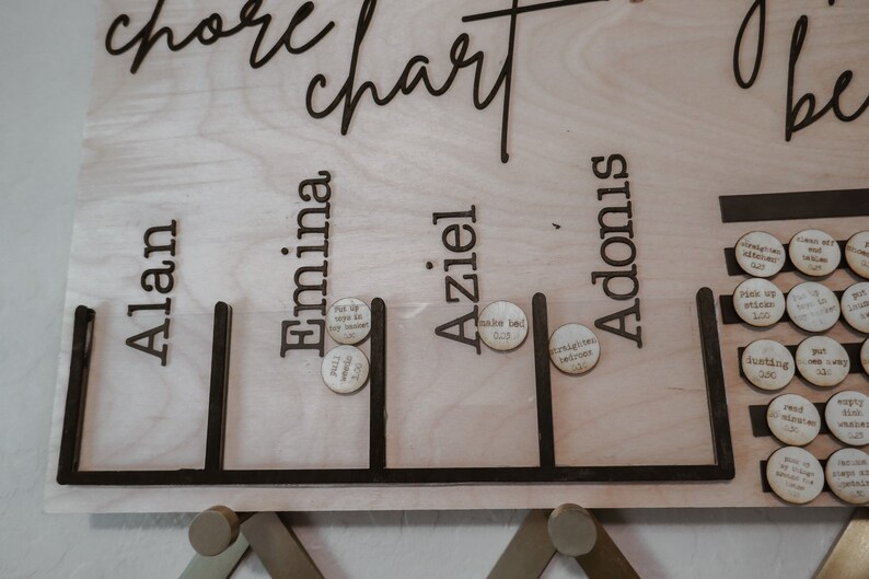 Family Wooden Chore Chart | Allowance Tracker, Multiple Children - Etsy ...