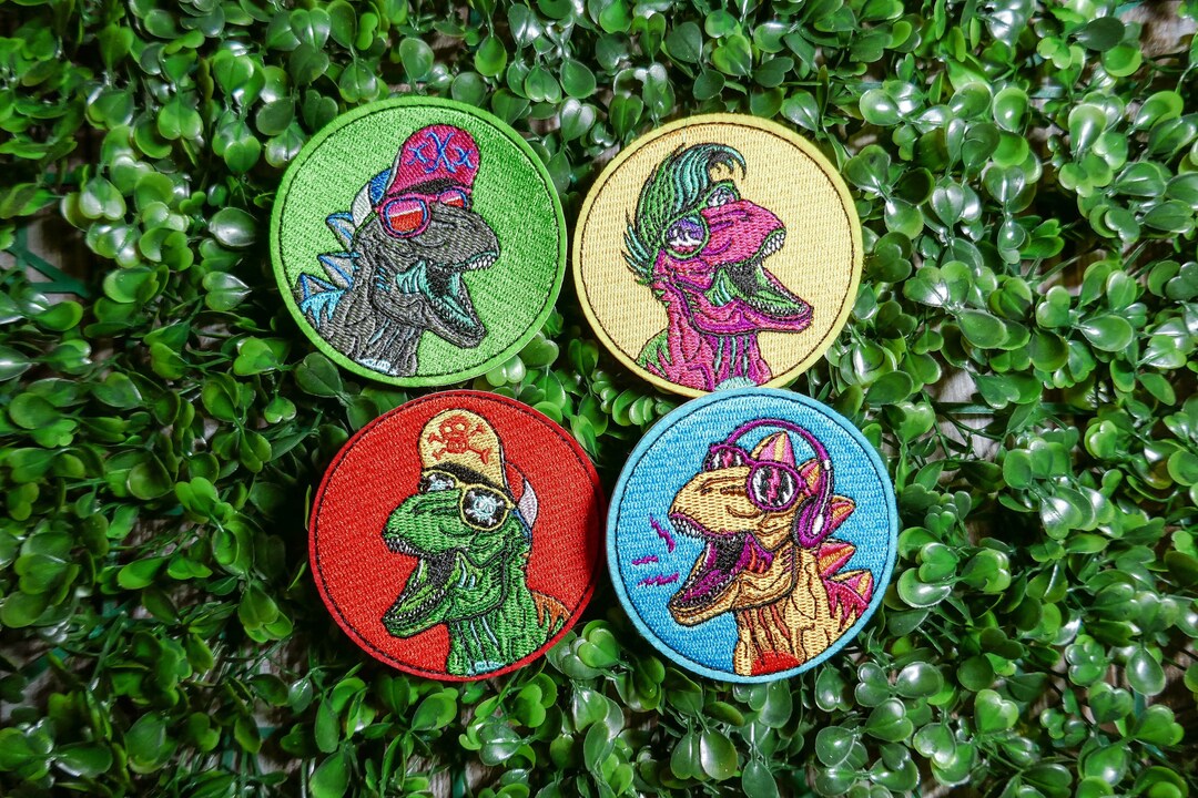 Dinosaur Embroidery Patch: Iron on Applique, Four Colors - Etsy