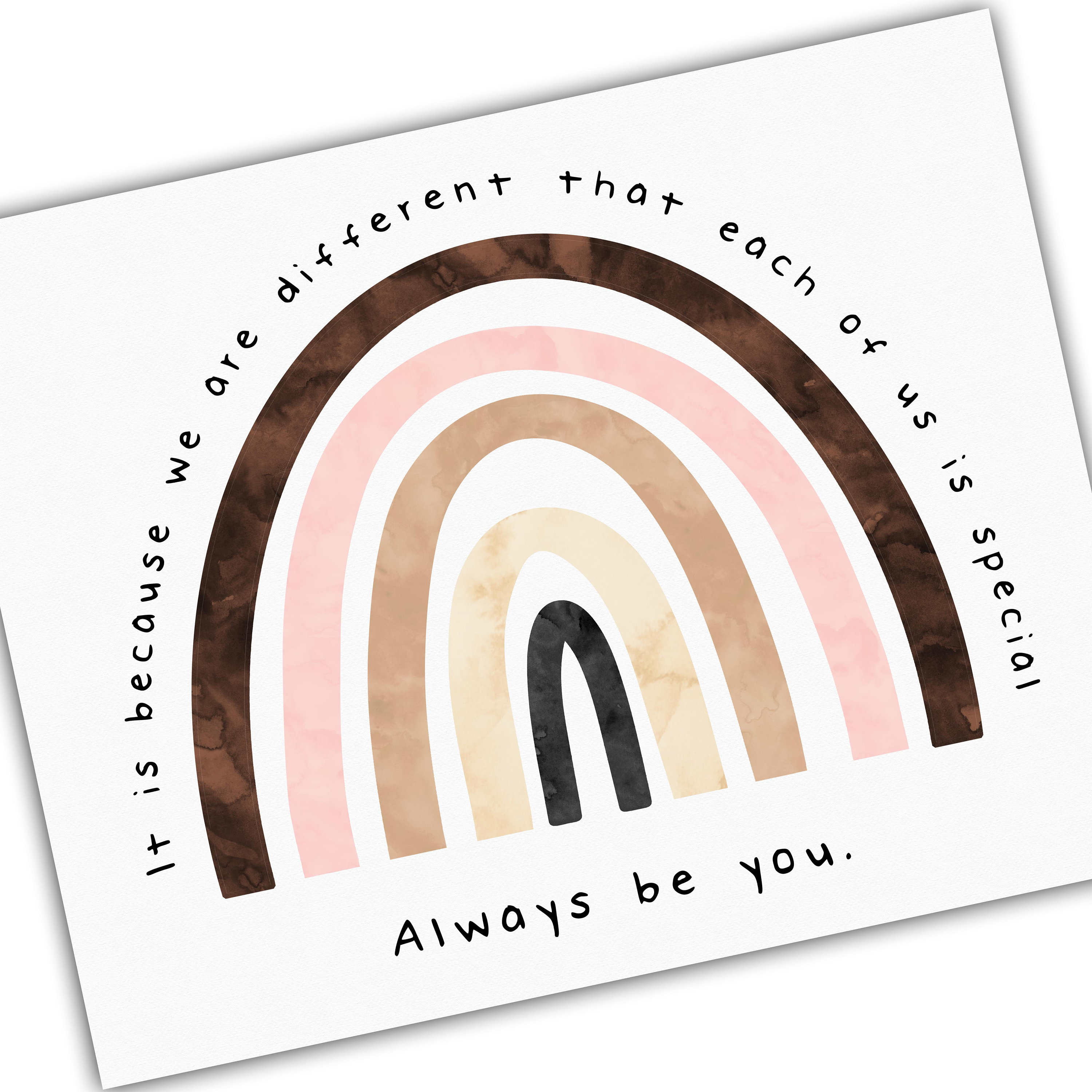 Unity Diversity Rainbow Art for Kids Always Be You Our Differences Make ...