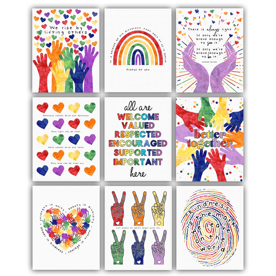 Diversity Inclusivity Kids Poster Bundle Set of 9 Classroom - Etsy