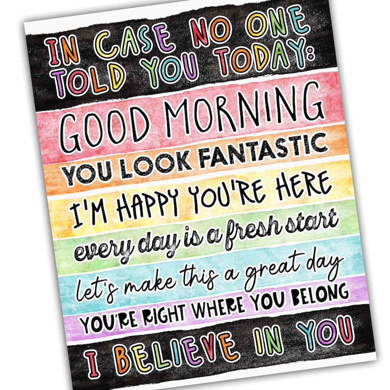 In Case No One Told You Today Poster Print Positive Affirmations ...