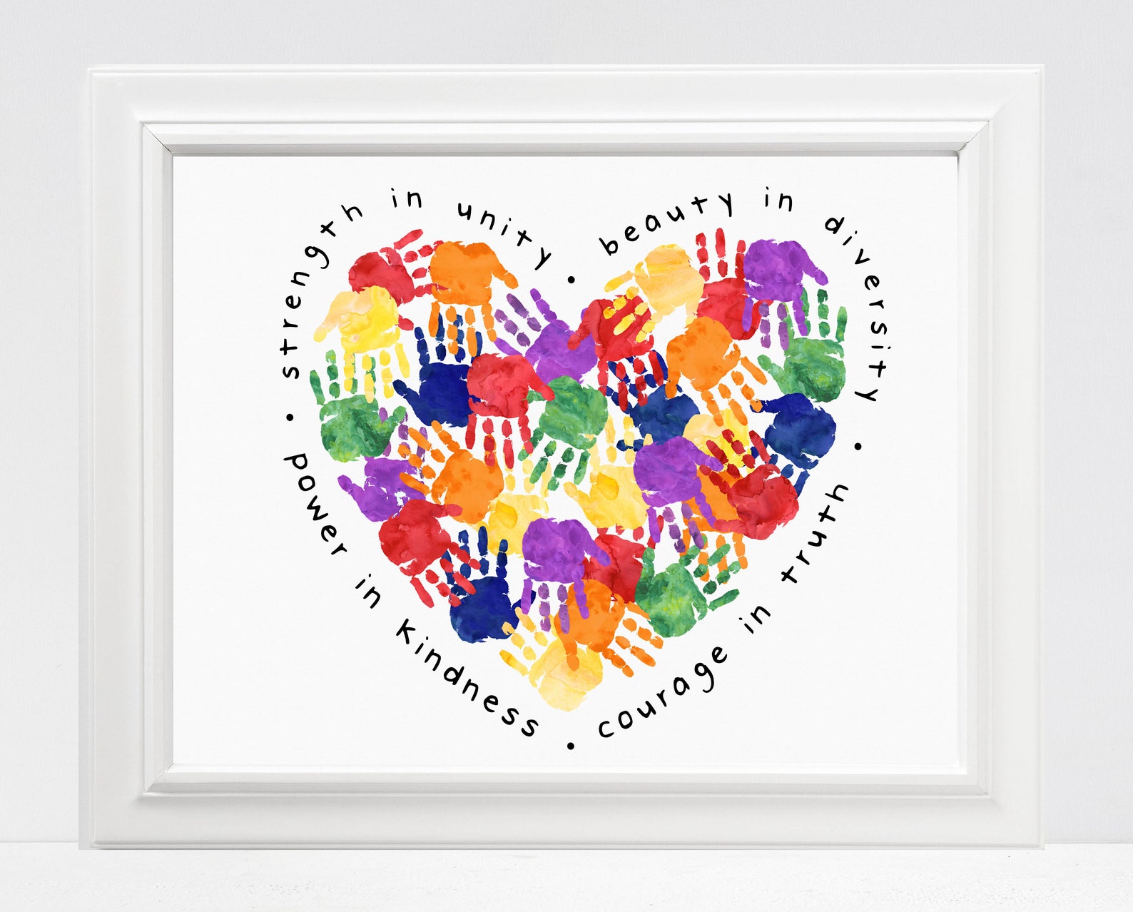 Inclusivity Unity Diversity Art for Kids Handprints Heart Strength in ...