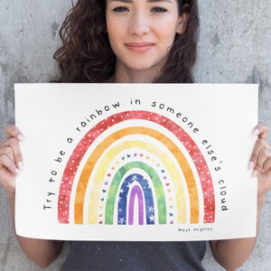 Positive Inspirational Quote Wall Decor Be a Rainbow in - Etsy