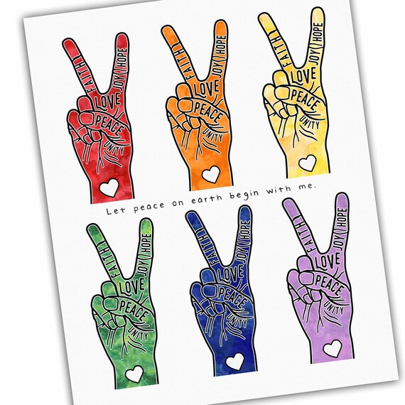 Inclusivity and Unity Art for Kids Peace on Earth Begins | Etsy