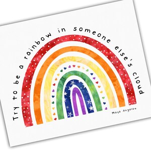 Positive Inspirational Quote Wall Decor Be a Rainbow in - Etsy