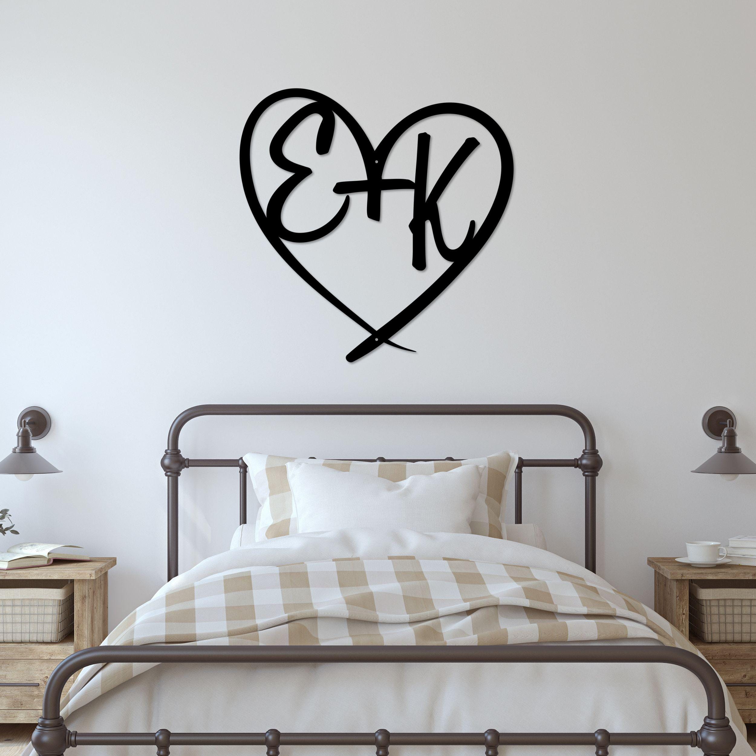 Personalized Initials Heart Sign, Metal Wall Art, Anniversary Gift - Etsy