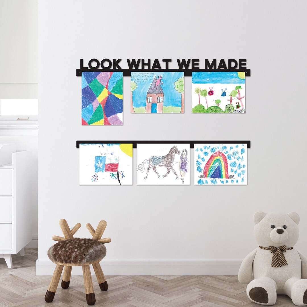 Personalized LOOK WHAT I MADE Art Display Board, Playroom Wall Art ...