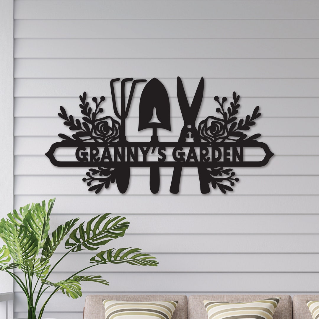 Custom Metal Garden Sign: Personalized Gardening Wall Art - Etsy