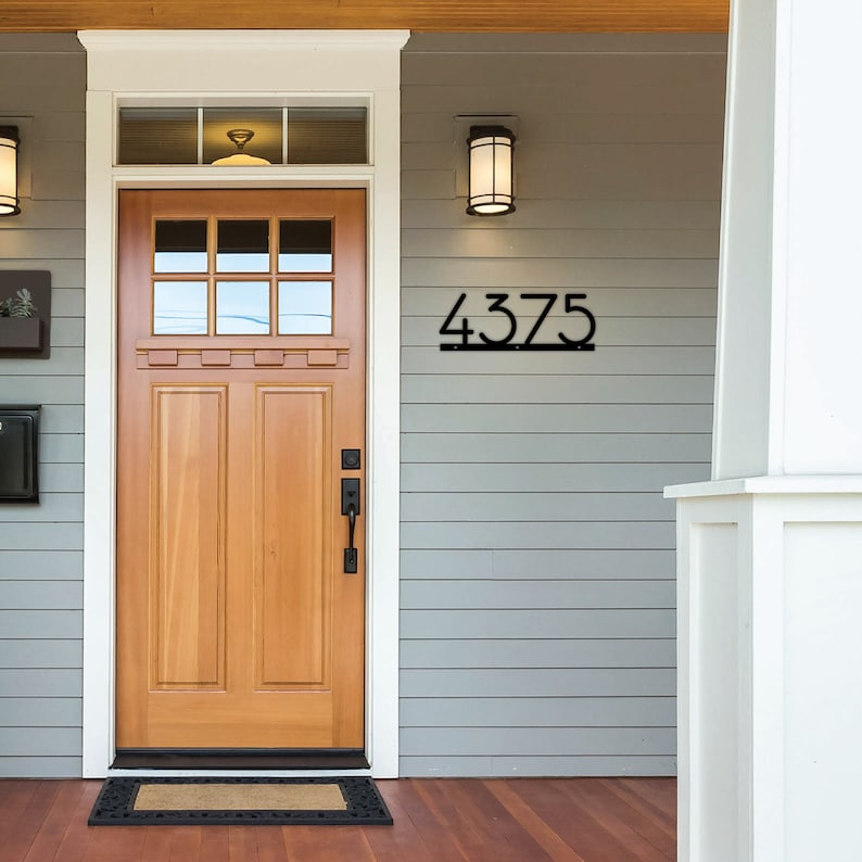Modern House Address Mid Century Street Number Art Deco - Etsy