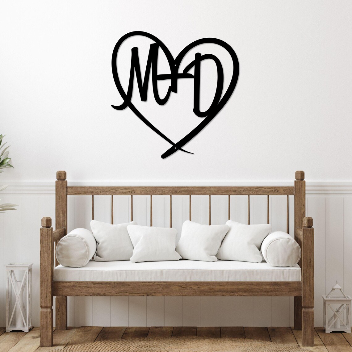 Personalized Initials Heart Sign, Metal Wall Art, Anniversary Gift - Etsy