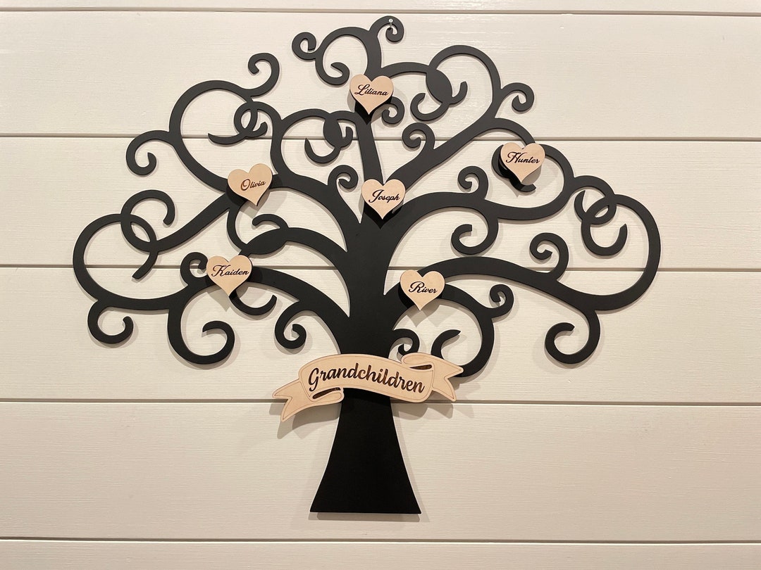 Large Family Tree Wall Hanging | Custom Family Tree | Metal Family Tree ...