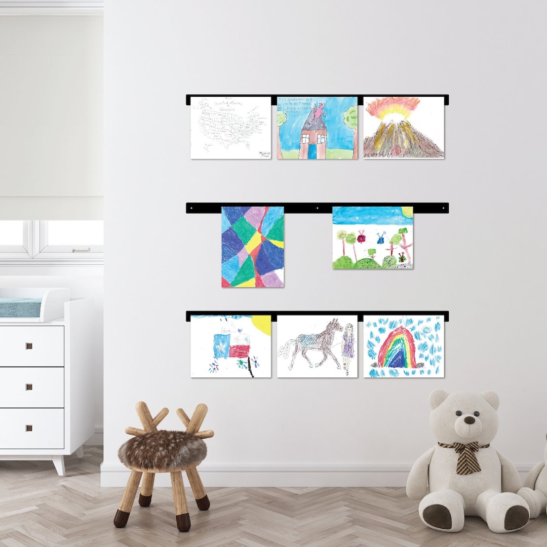 Custom Kids Art Display Board Magnetic, Playroom Wall Art, Kids Room ...