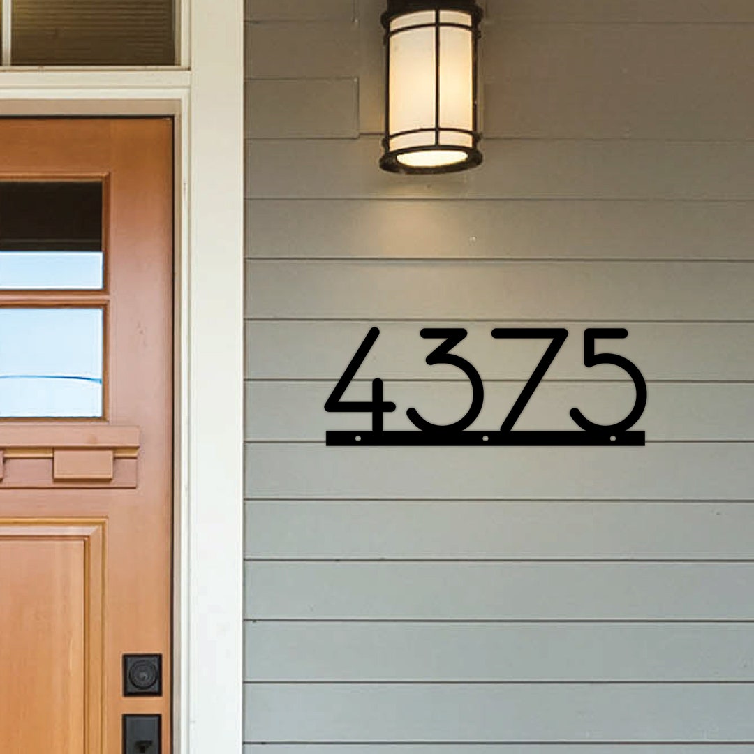 Modern House Address | Mid Century Street Number | Art Deco Address ...