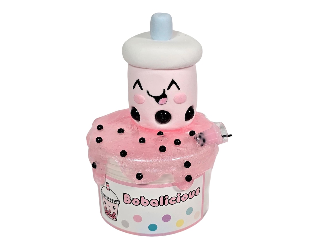 Strawberry Boba Slime Clay Kit, Strawberry Butter Slime, DIY Clay Slime ...